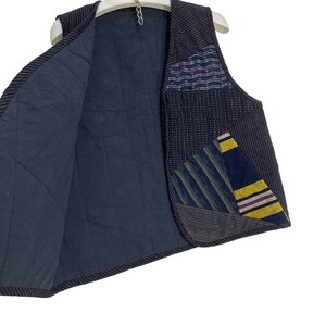 Made in Japan Vintage Hanten Vest Jacket Slight Padding Patchwork ...