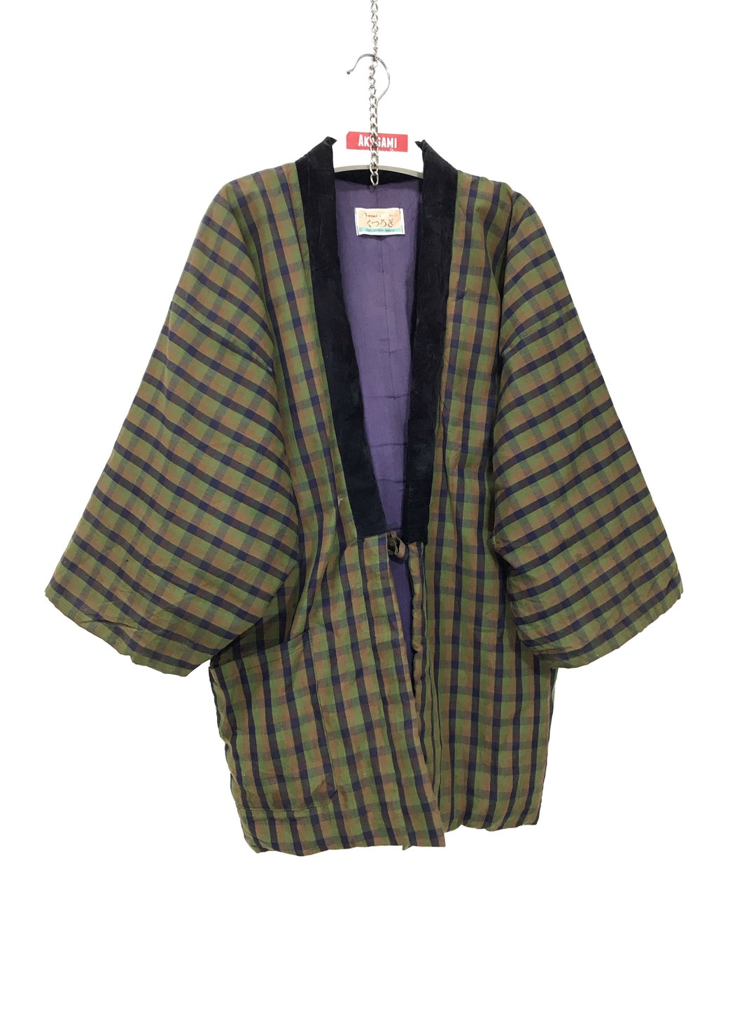 Made in Japan Vintage Hanten Jacket Padding Wadded Check Plaid Patterns ...