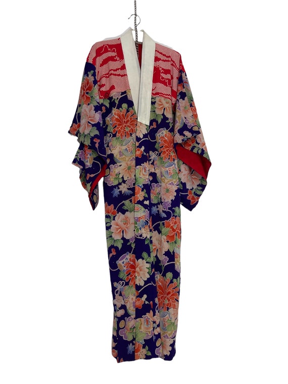 Made in Japan Vintage Old Juban Hybrid Silk Shibori K… - Gem