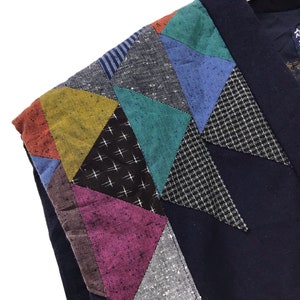 Made in Japan Vintage Hanten Vest Jacket Padding Patchwork Multicolour ...