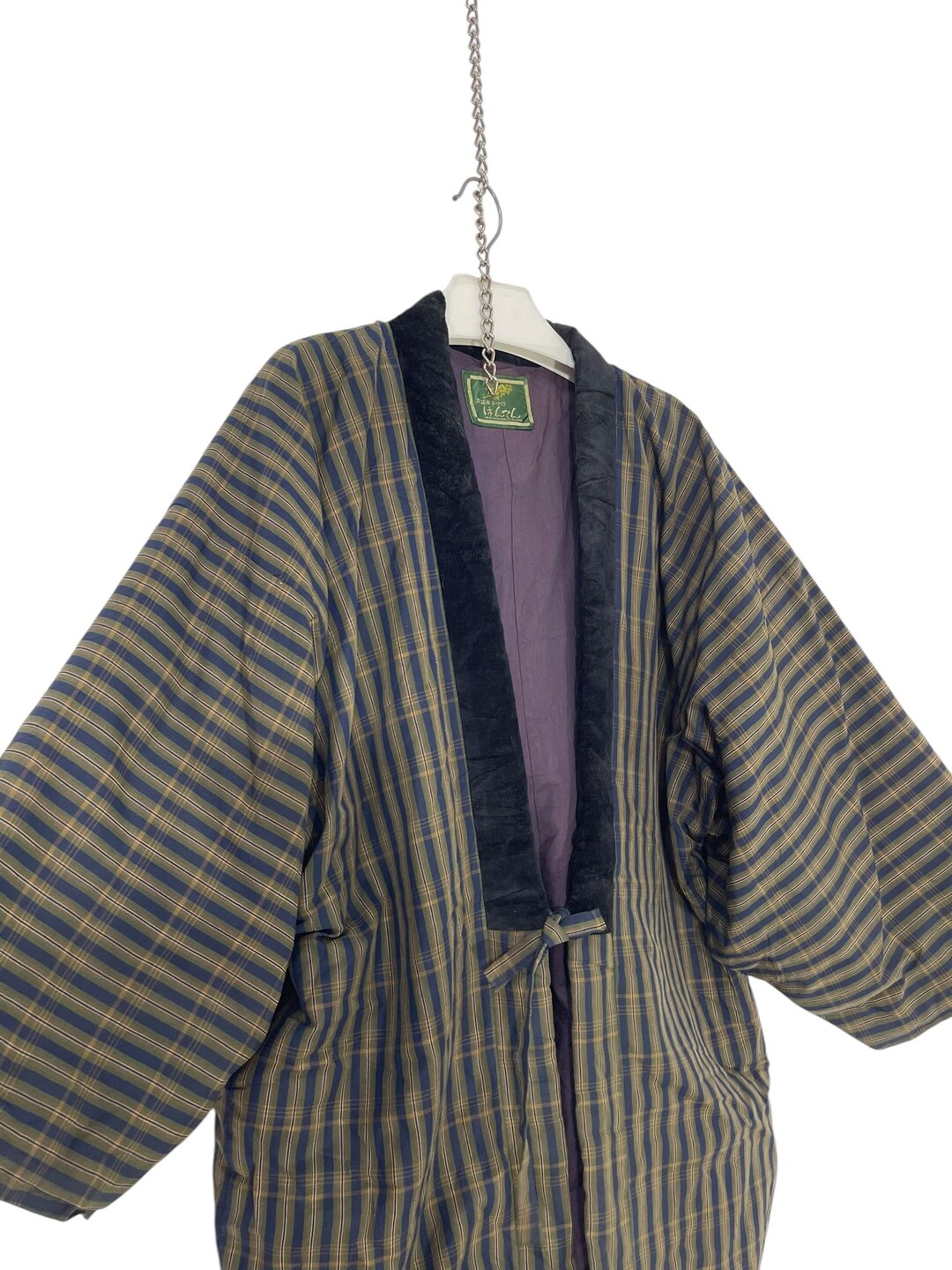 Vintage Hanten Jacket Padded Wadded Checked Textured Pattern Ties ...