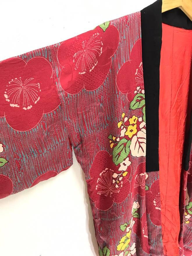 Hanten Kimono Traditional Japanese Padded Jacket Full Printed Floral - Etsy