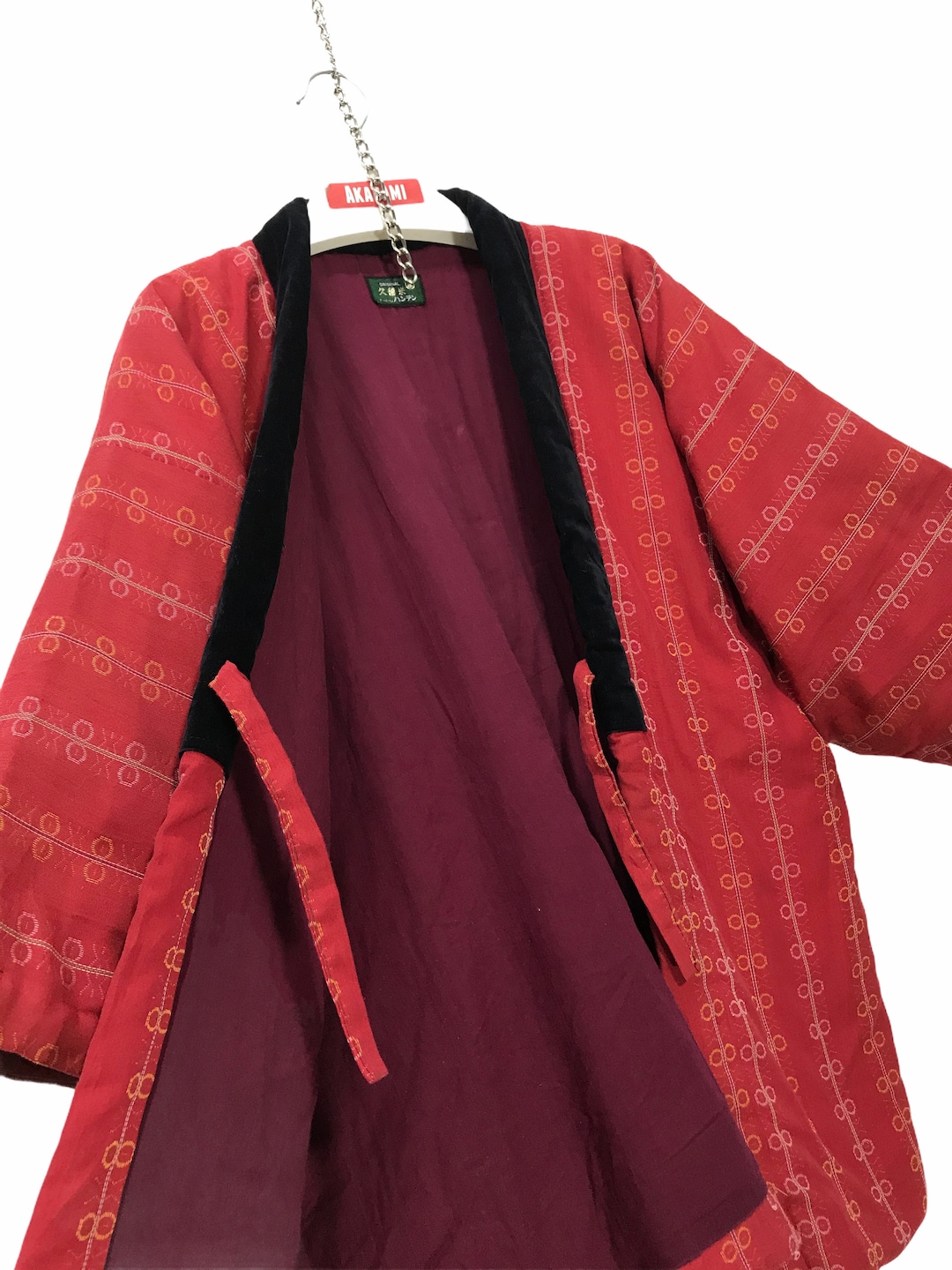 Made in Japan Vintage Hanten Jacket Padding Wadded Kasuri Pattern ...