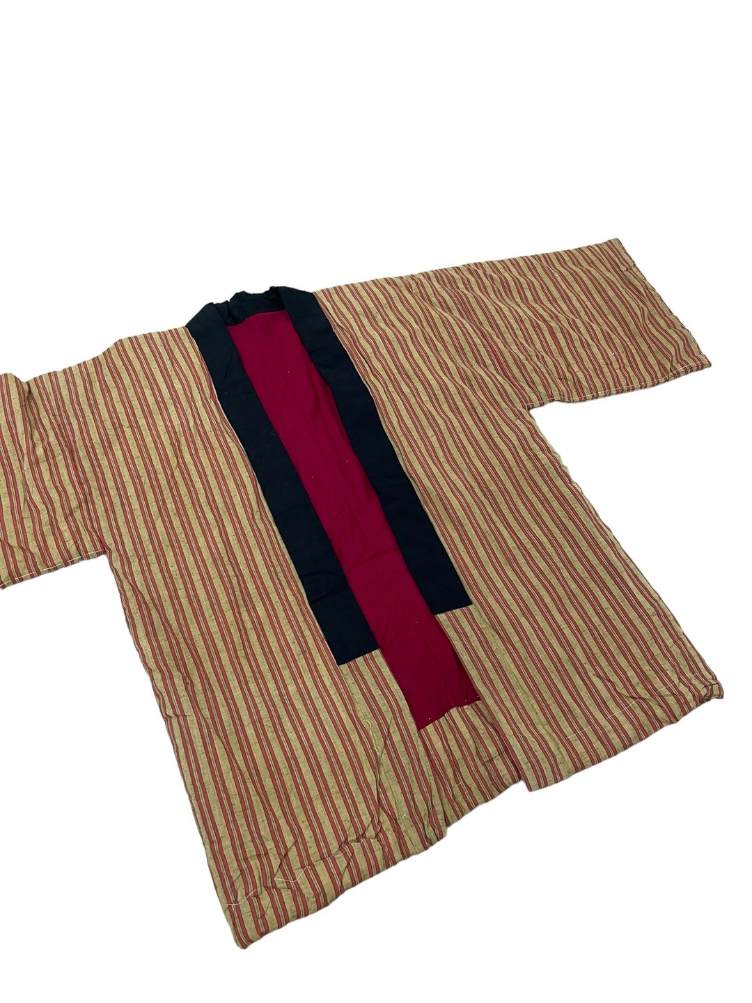 Vintage Hanten Jacket Padding Wadded Full Striped Japanese Pattern ...