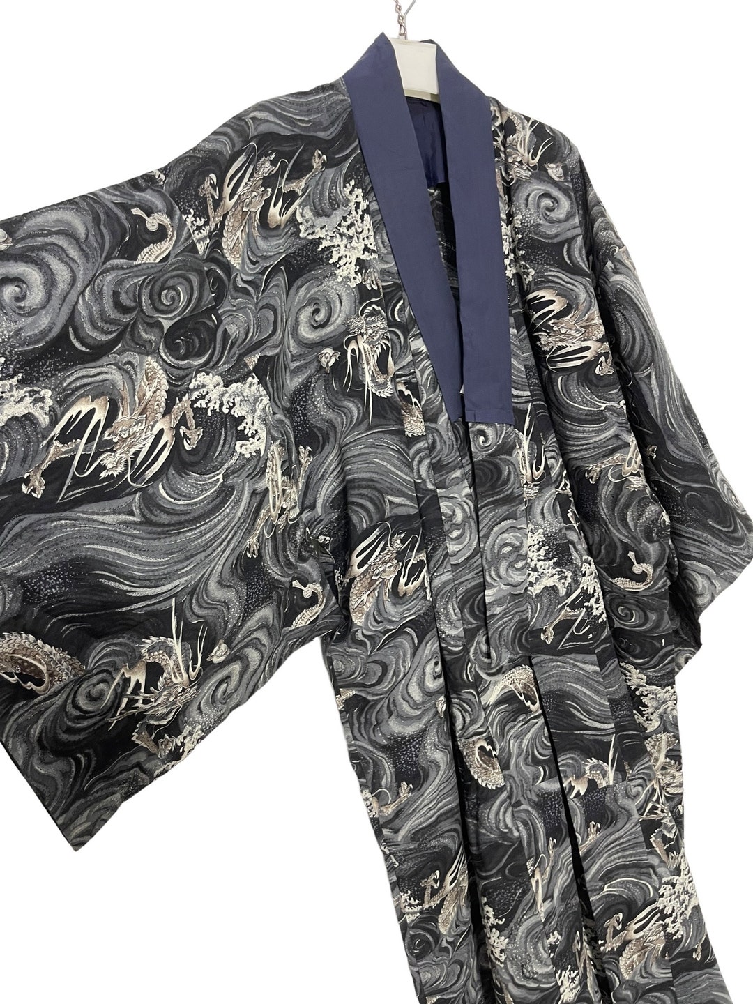 Vintage Showa Juban Kimono Wool Full Dragons Japanese Pattern Kimono ...