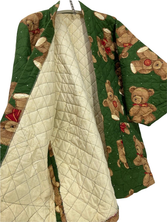 Made in Japan Hanten Jacket Quilted Padding Bear Pat… - Gem