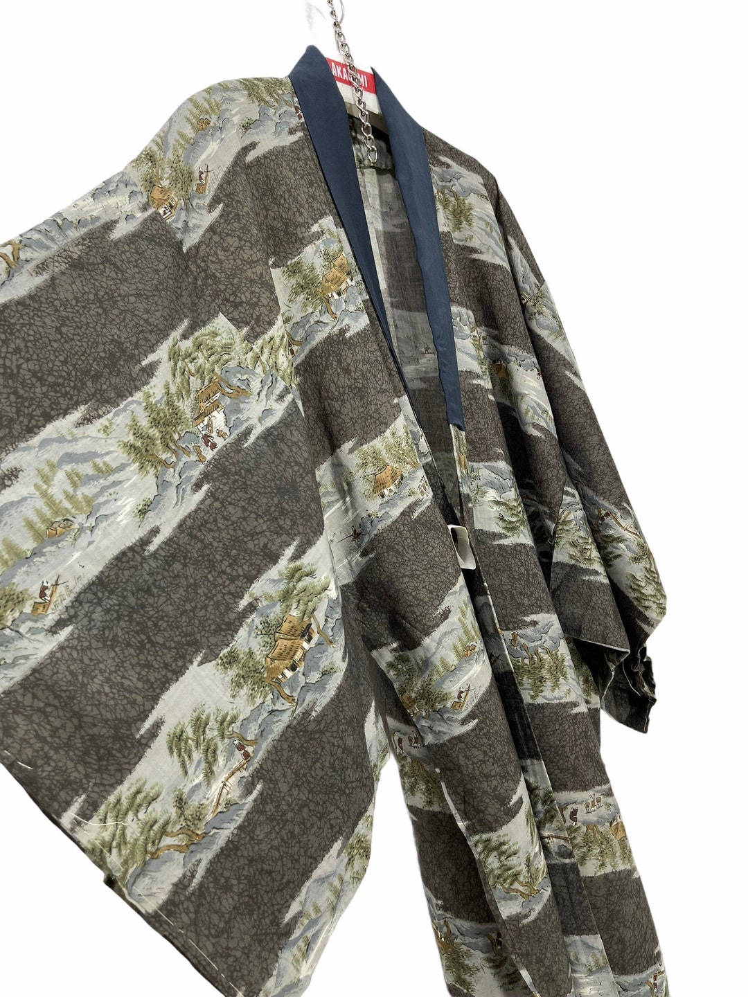 Made in Japan Vintage Kimono Juban Thin Wool Jacket Eskimo Pattern ...