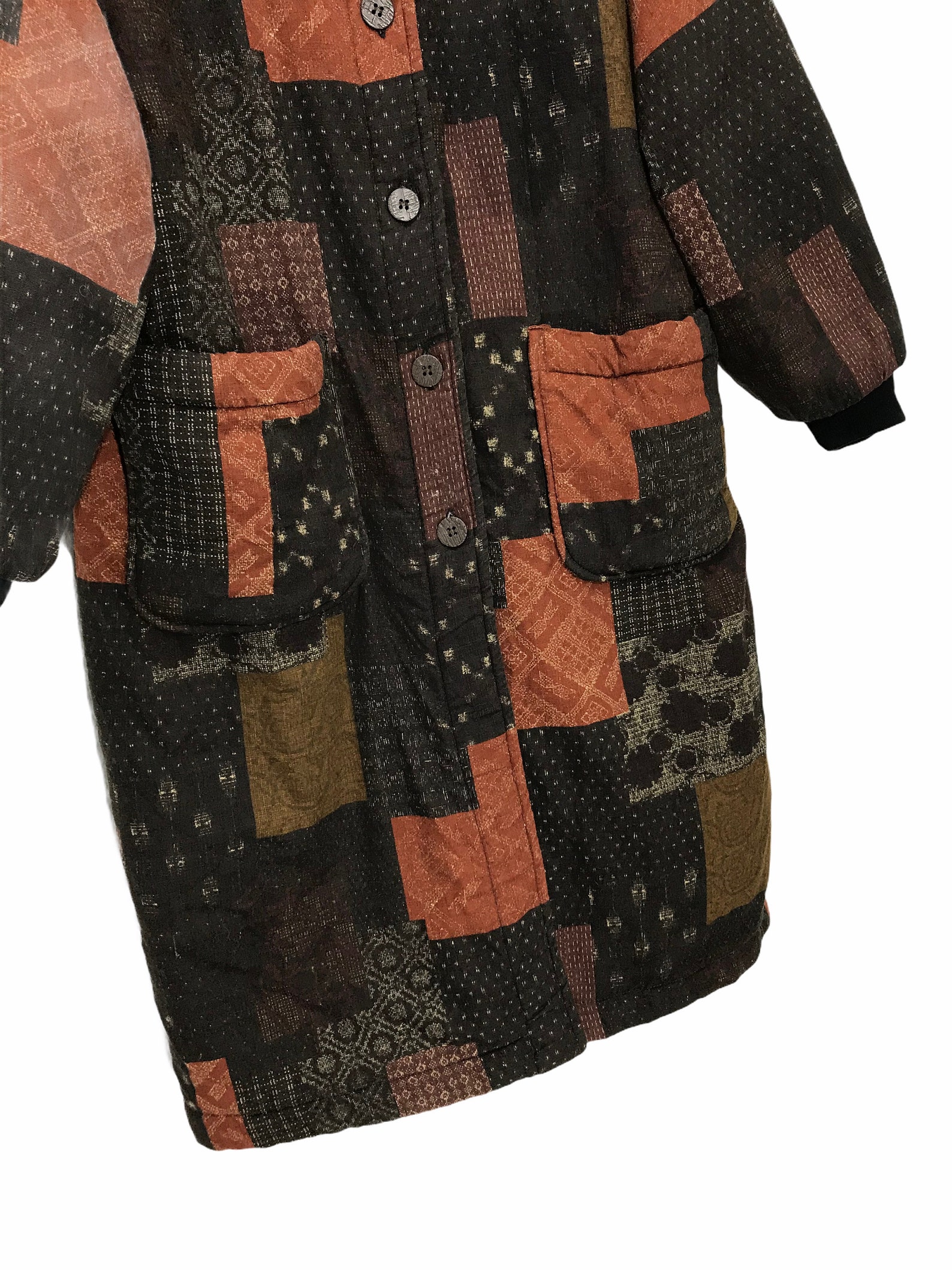 Made in Japan Vintage Full Sherpa Long Jacket Patchwork Printed ...