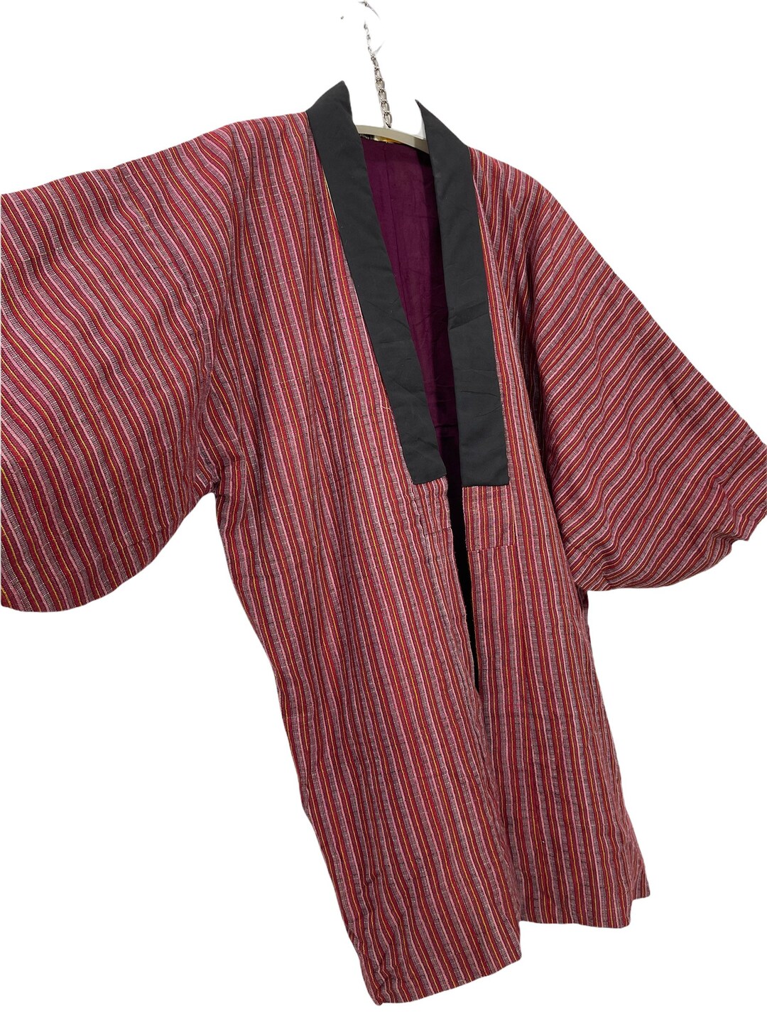 Made in Japan Vintage Hanten Jacket Padding Wadded Striped Pattern ...