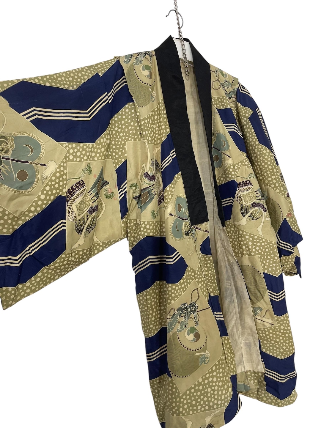 Vintage Showa Juban Cropped Silk Kimono Japanese Patterns Kimono Robe ...