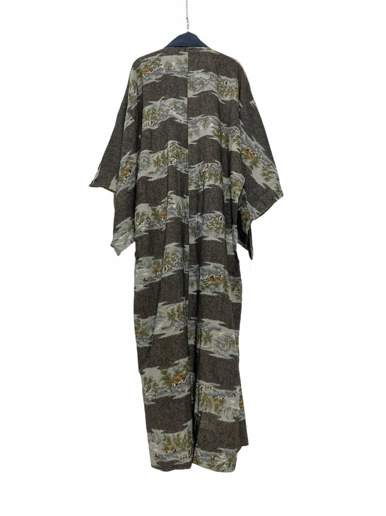 Made in Japan Vintage Kimono Juban Thin Wool Jacket Eskimo Pattern ...