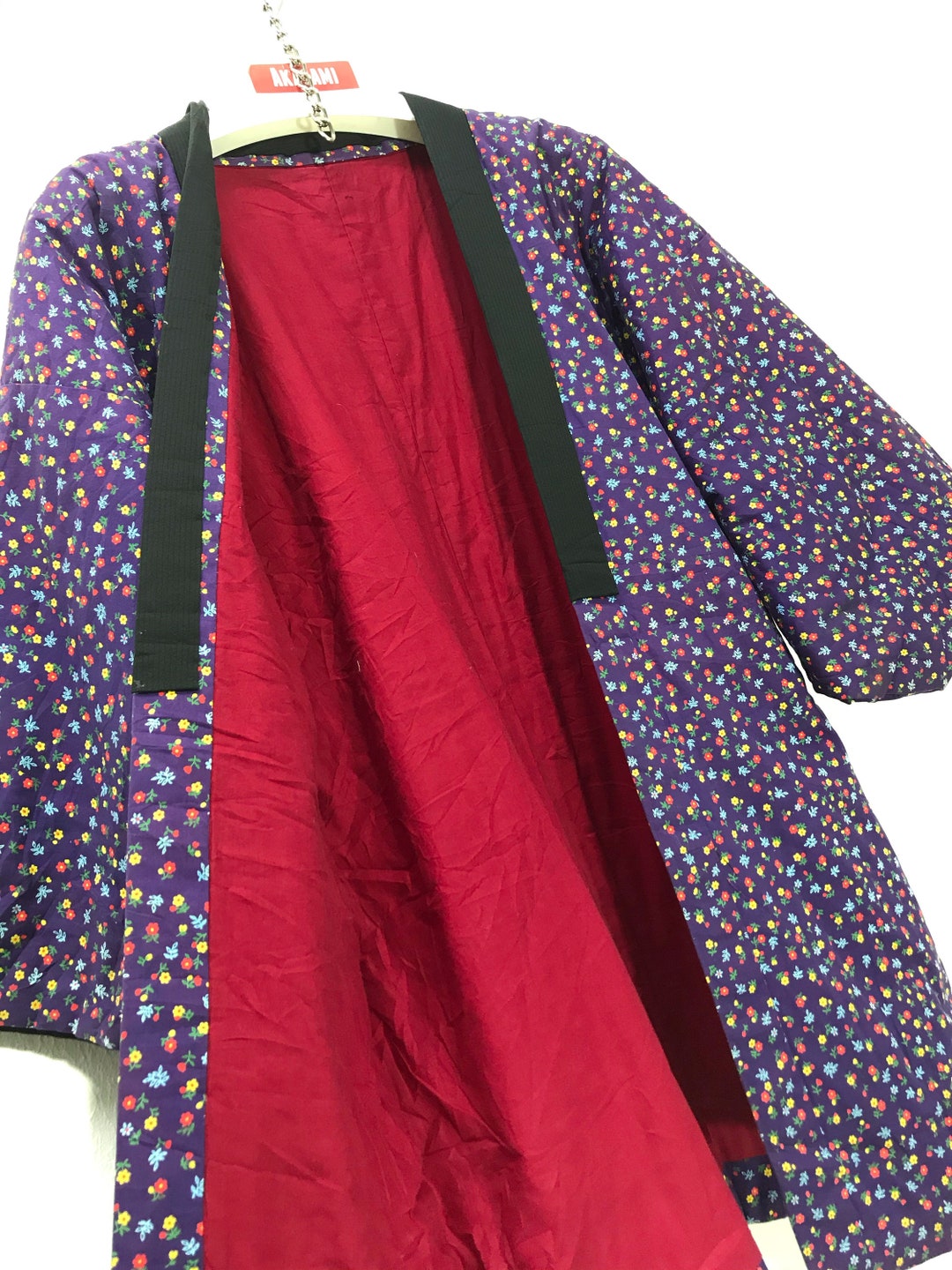 Made in Japan Vintage Hanten Jacket Padding Florals Handmade No ...