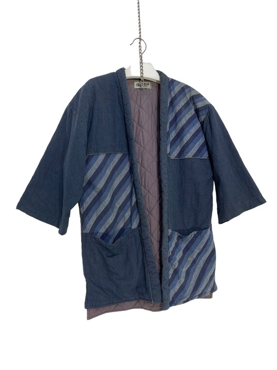 Made in Japan Vintage Hanten Jacket Indigo Blue Paddi… - Gem