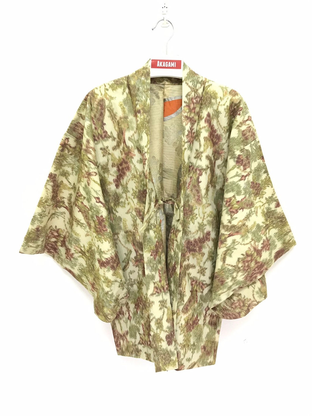 Made in Japan Vintage Haori Light Jacket Acrylic Fullprinted Florals ...