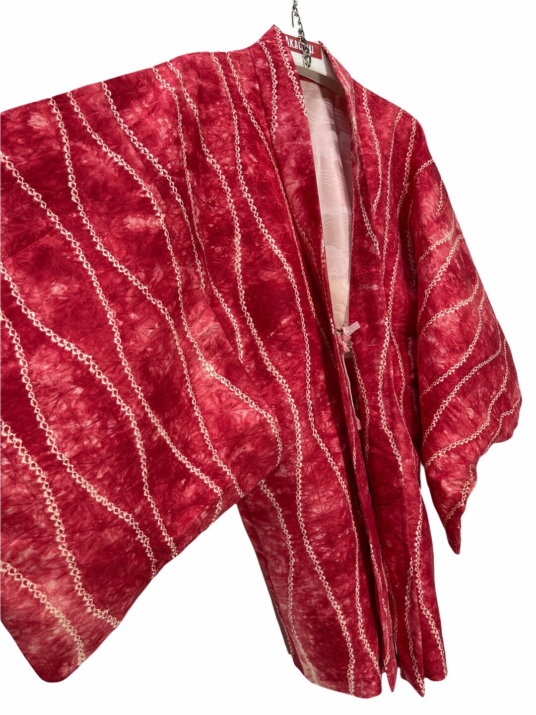 Made in Japan Vintage Haori Wool Shibori Tie Dye Patterns Drawstrings ...