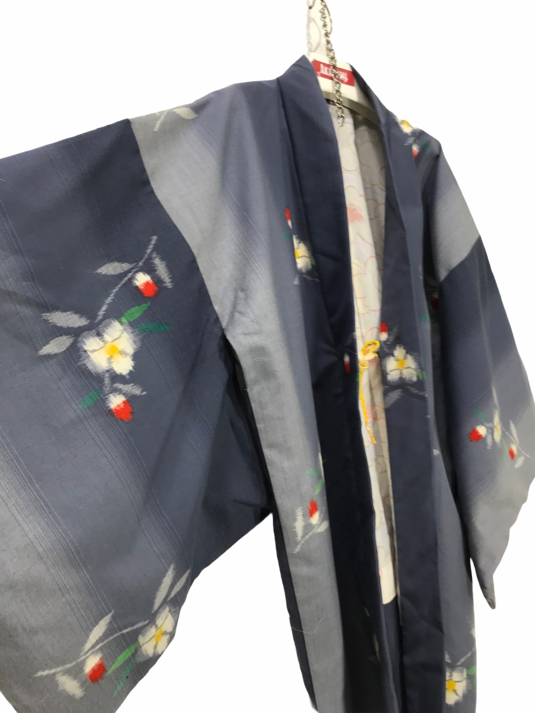 Made in Japan Vintage Haori Wool Kimono Florals Kasuri Ikat Pattern ...