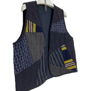 Made in Japan Vintage Hanten Vest Jacket Slight Padding Patchwork ...