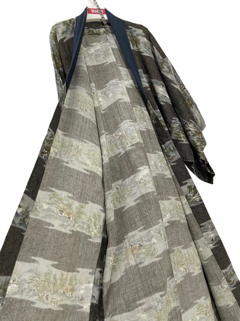 Made in Japan Vintage Kimono Juban Thin Wool Jacket Eskimo Pattern ...