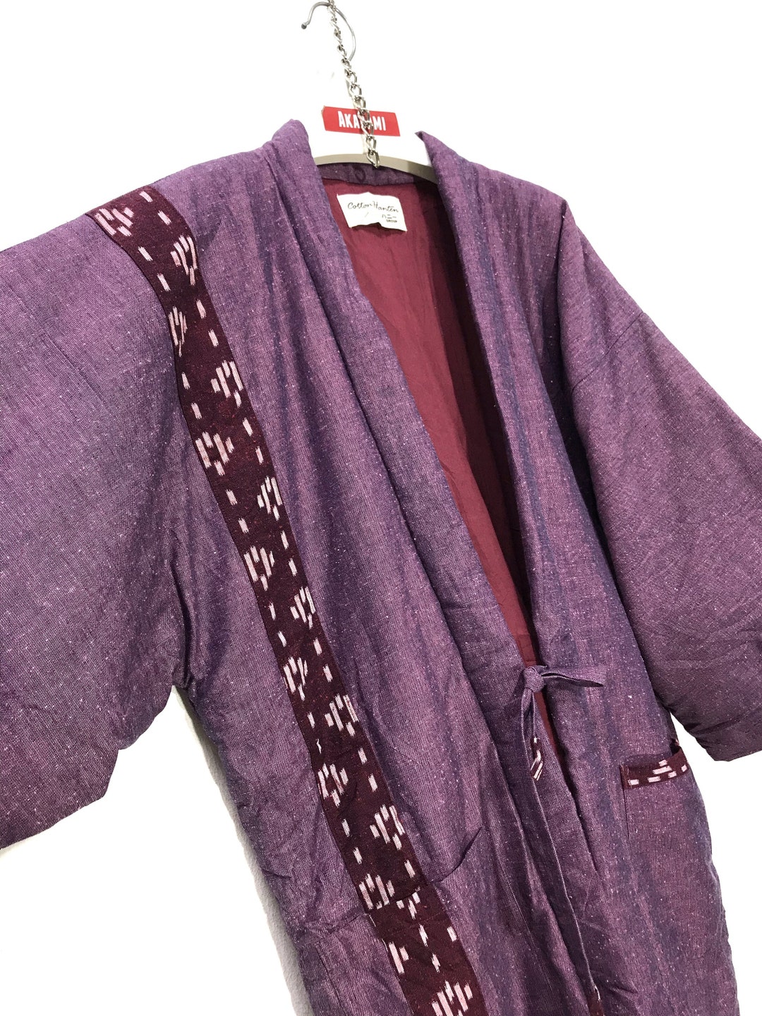 Made in Japan Vintage Hanten Jacket Padding Wadded Striped Kasuri ...