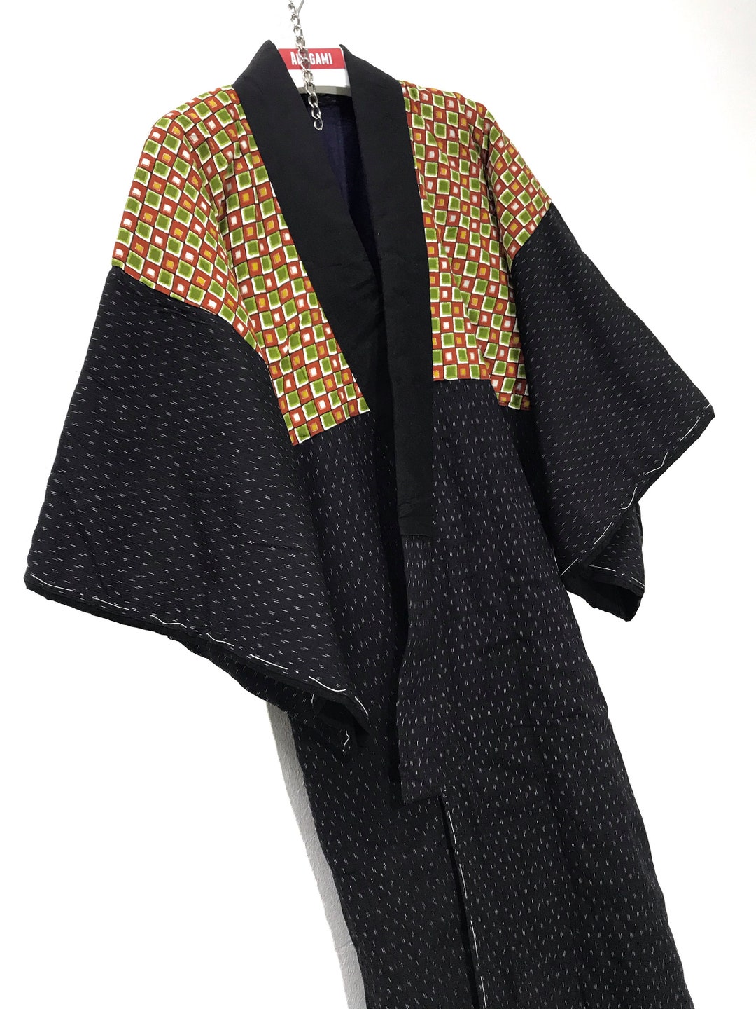 Vintage Showa Hanten Kimono Long Jacket Padded Wadded No Drawstring ...