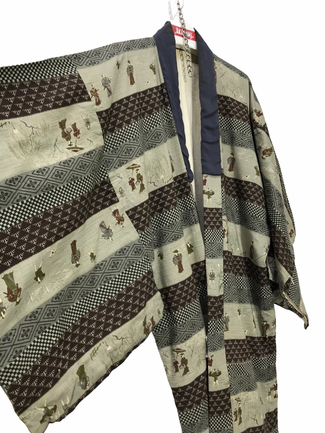 Made in Japan Vintage Cotton Juban Kimono Two Layer Edo Samurai Geisha ...