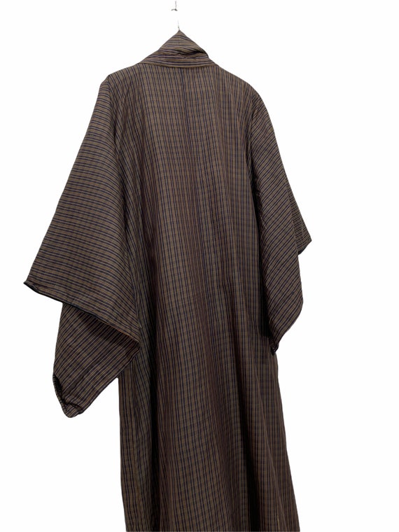 Made in Japan Vintage Mens Kimono Brown Check Pattern… - Gem