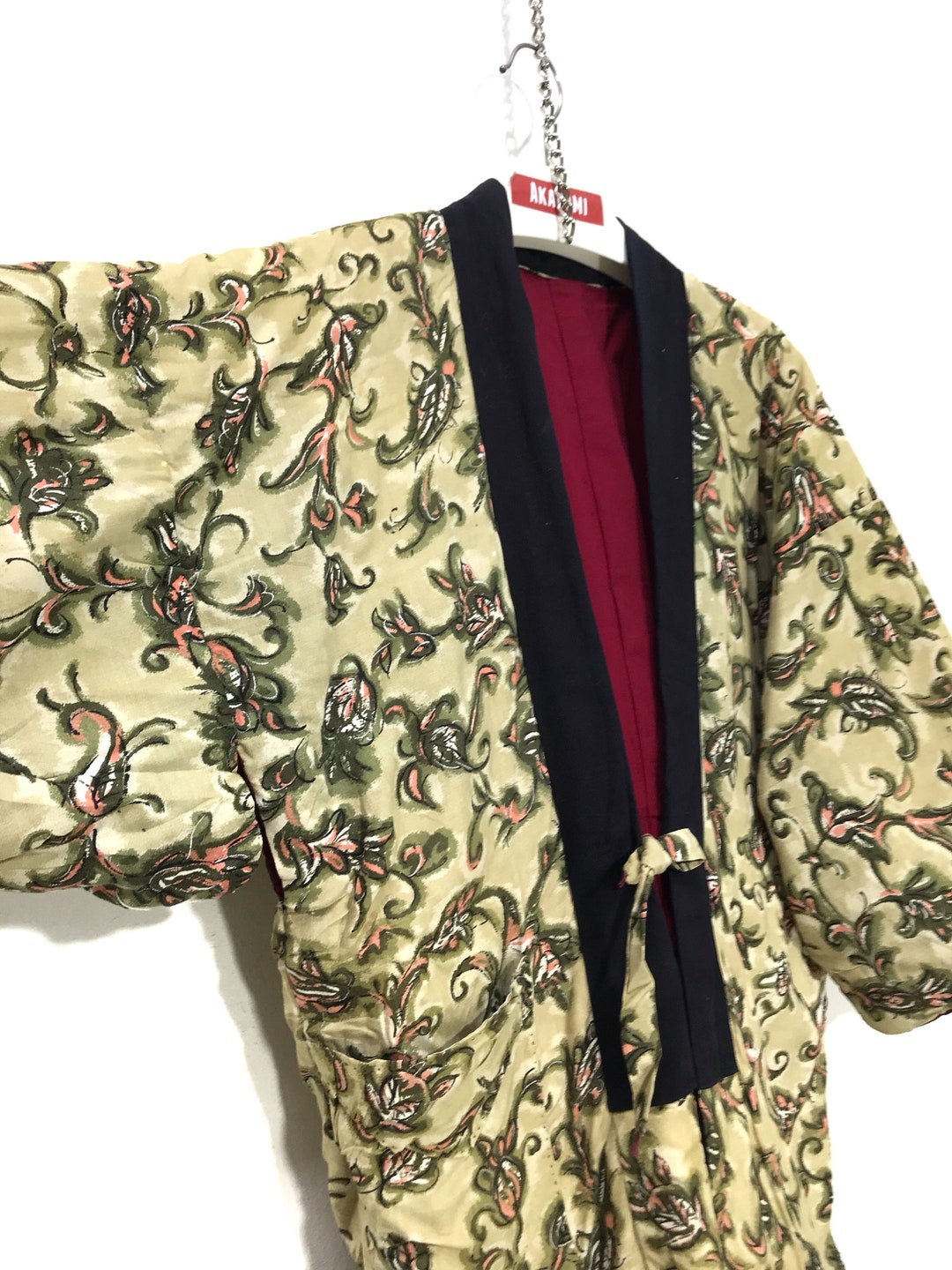 Made in Japan Vintage Hanten Rayon Jacket Padding Wadded Florals Fully ...