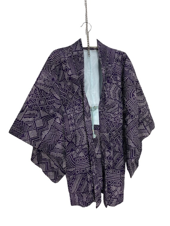 Made in Japan Vintage Haori Purple Japanese Art Shibo… - Gem