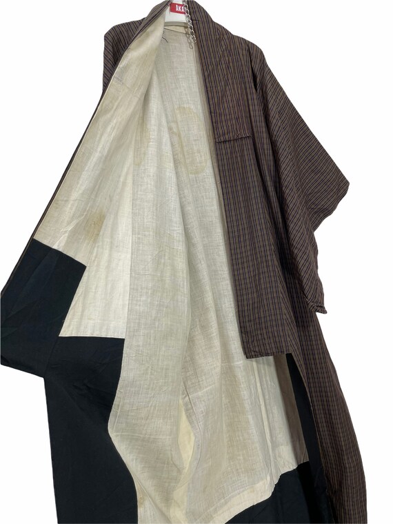 Made in Japan Vintage Mens Kimono Brown Check Pattern… - Gem