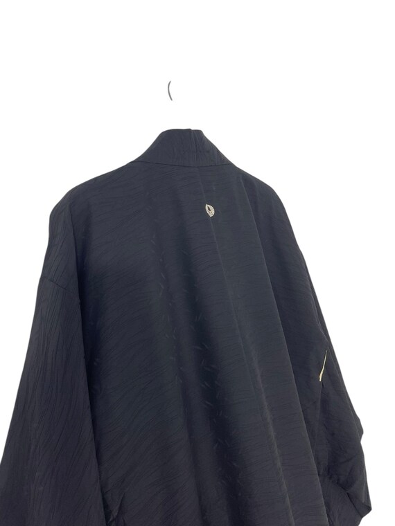 Vintage Showa Haori Black Silk Kimono Patterns Ties K… - Gem