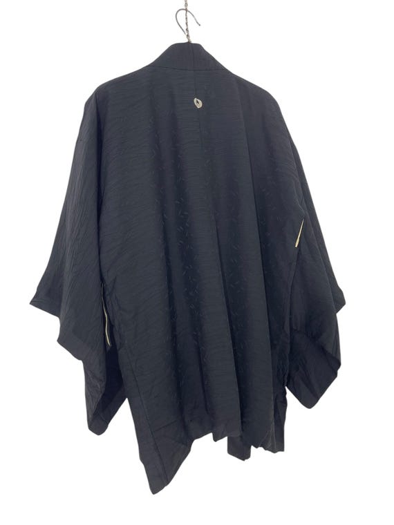 Vintage Showa Haori Black Silk Kimono Patterns Ties K… - Gem