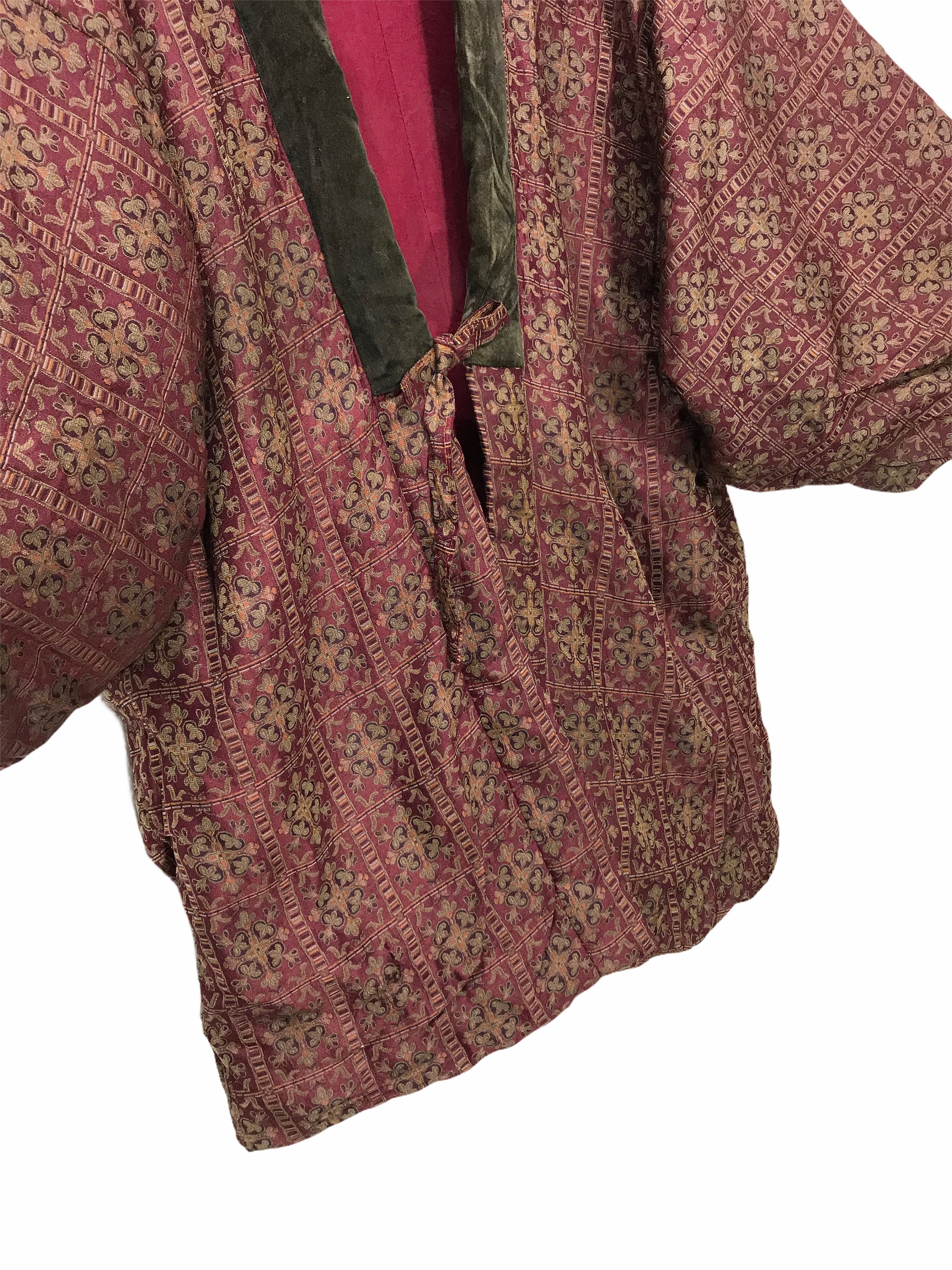 Made in Japan Vintage Hanten Jacket Padding Wadded Full Tapestry ...