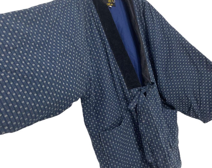 Made in Japan Rare Vintage Hanten Jacket Padding Wadded Cotton Sashiko ...