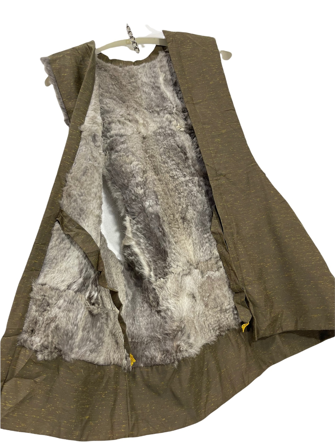 Made in Japan Vintage Vest Jacket Soft Fur Lining Handmade Kimono Robe ...