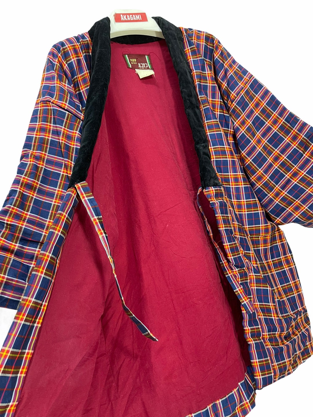 Made in Japan Vintage Hanten Jacket Padding Wadded Check Plaid ...