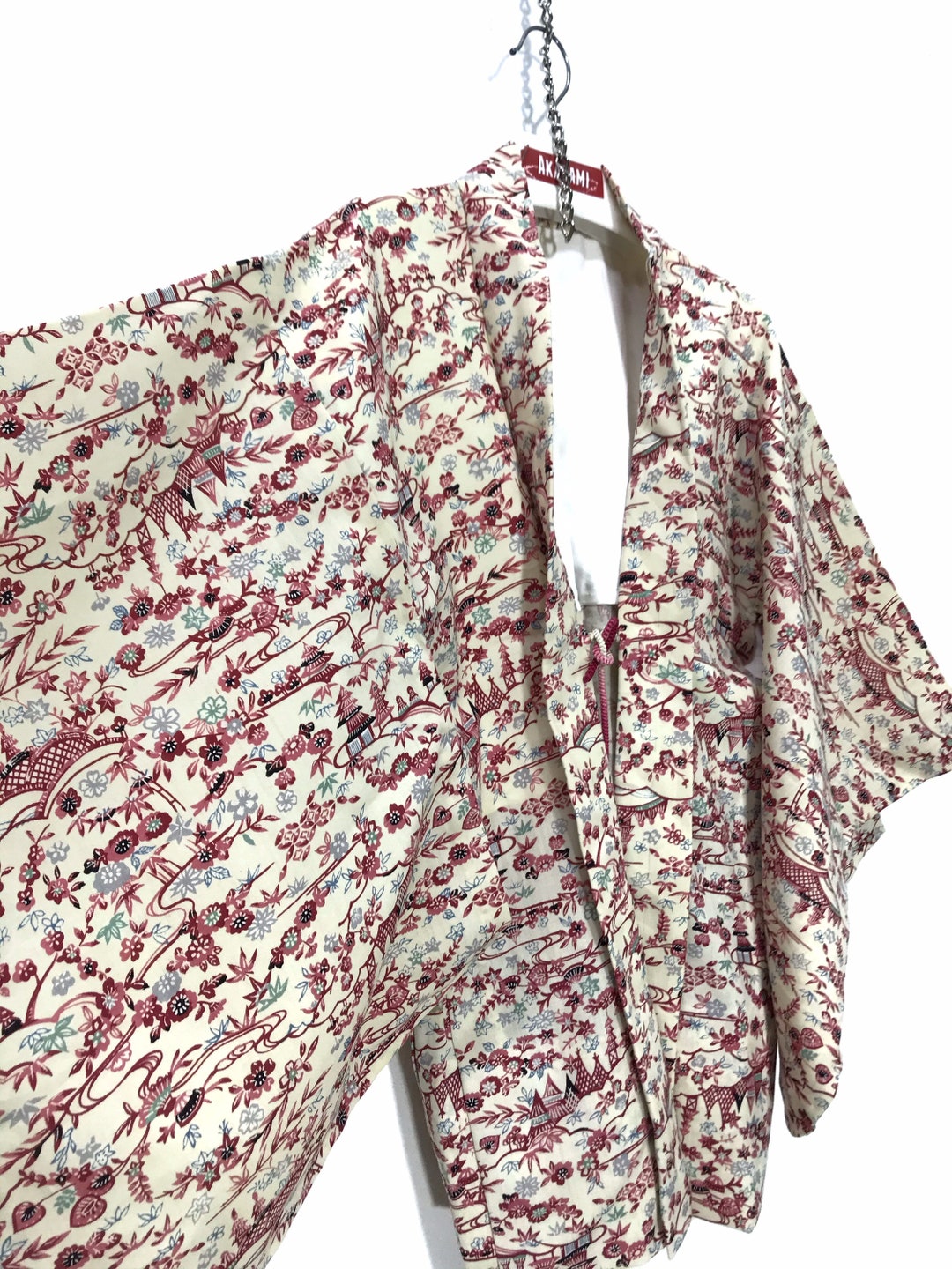 Made in Japan Vintage Haori Wool Florals Garden Patterns Drawstrings ...