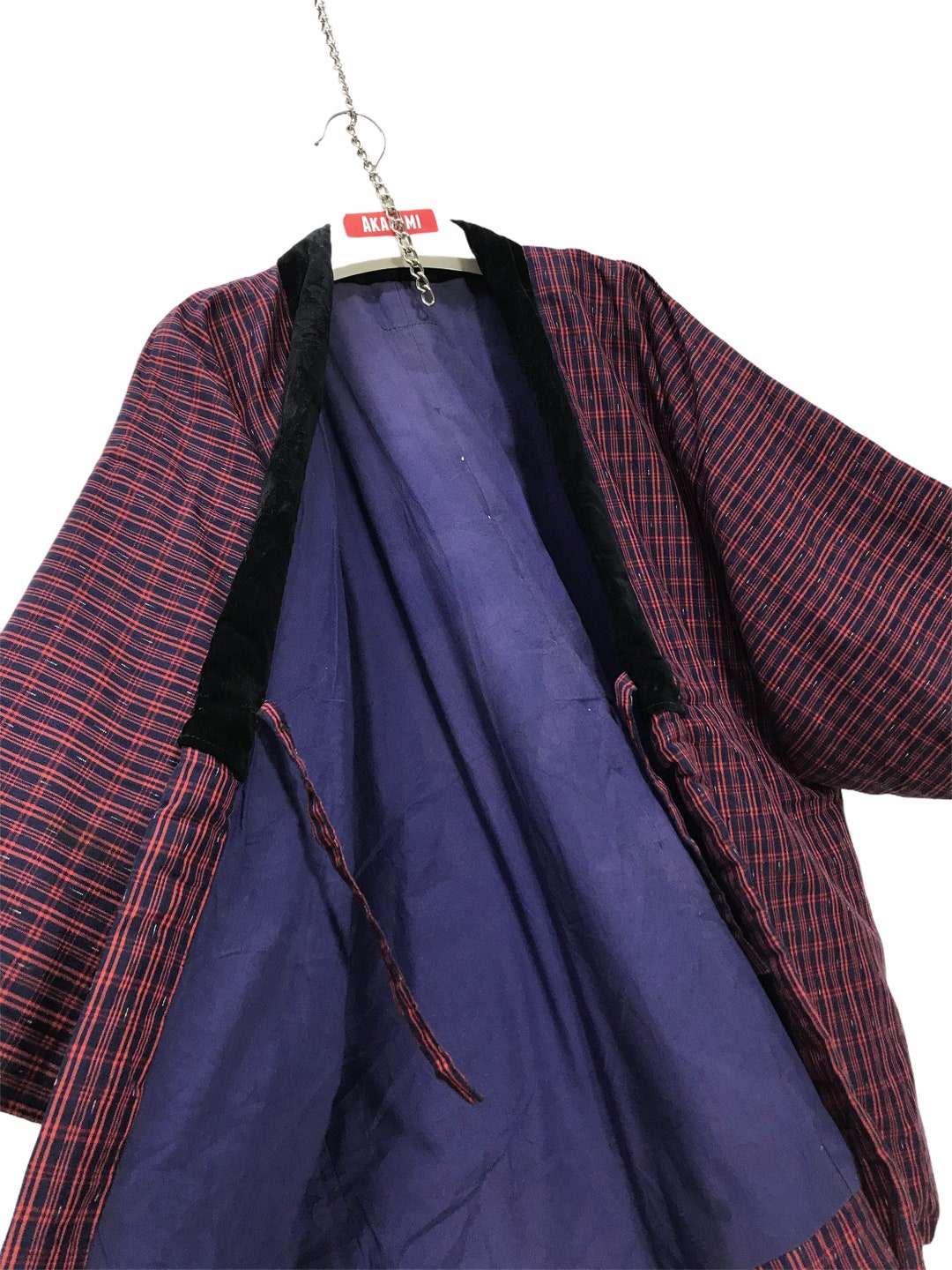 Made in Japan Vintage Hanten Jacket Padding Wadded Check Snow Pattern ...