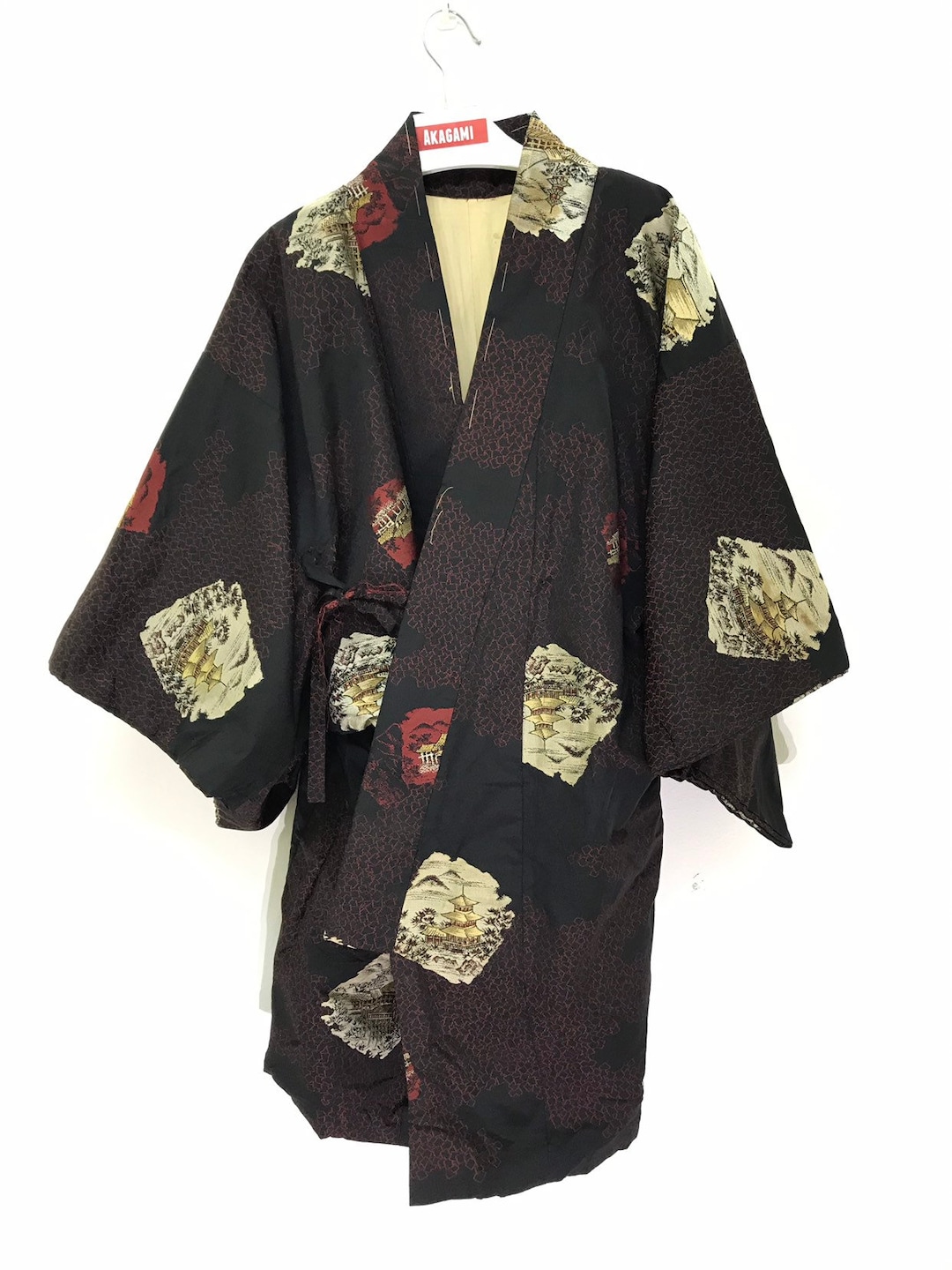 Made in Japan Vintage Hanten Jacket Padding Jacquard Damask Village ...