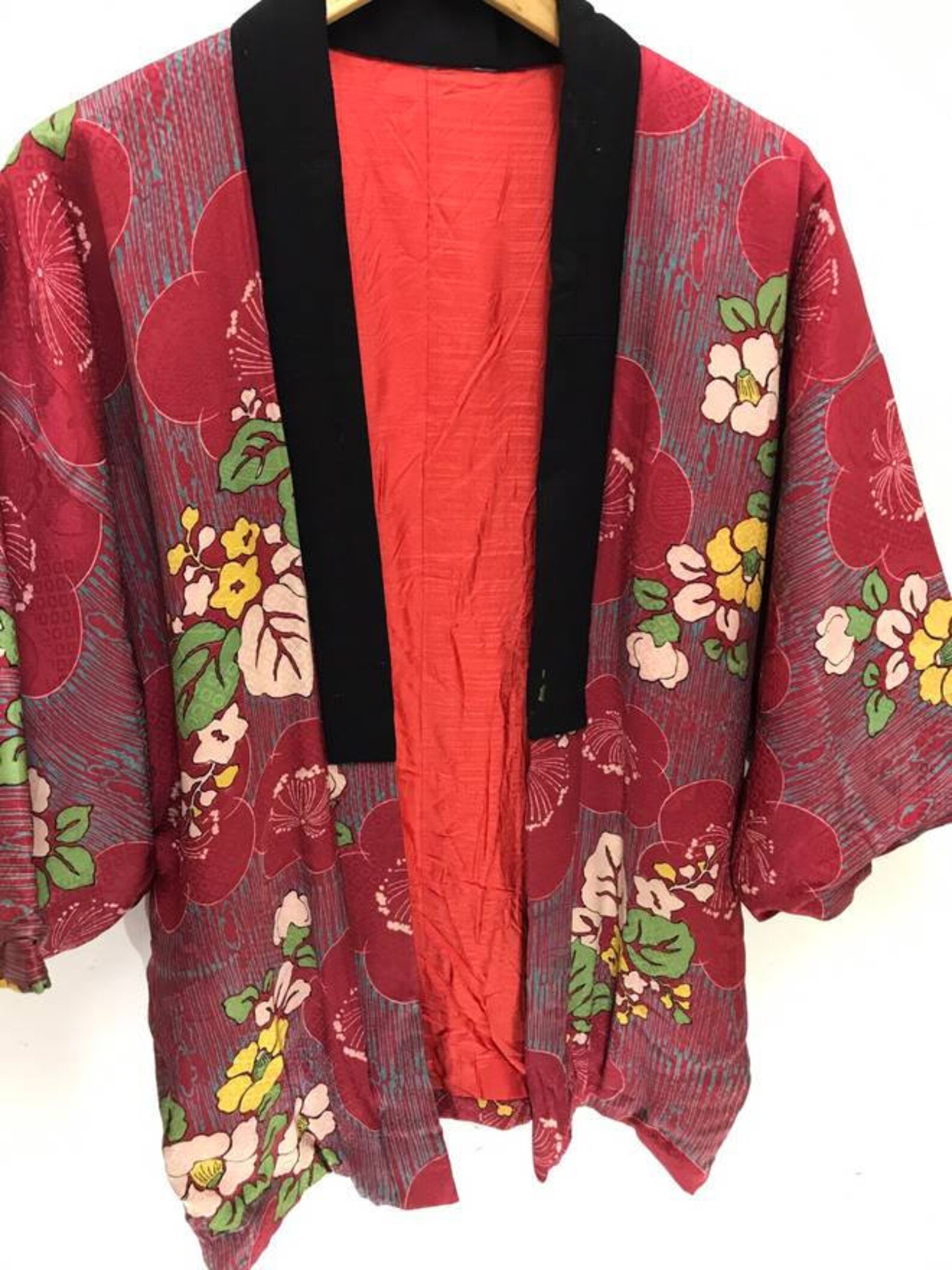 Hanten Kimono Traditional Japanese Padded Jacket Full Printed Floral - Etsy