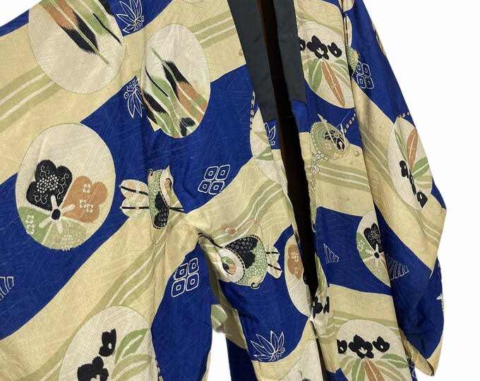 Made in Japan Vintage Juban Kimono Silk Japanese Pattern Kimono Robe ...