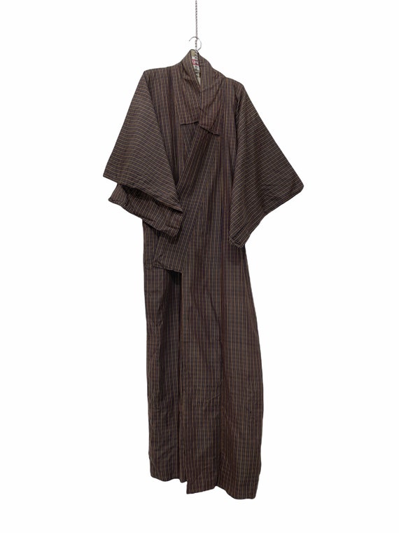Made in Japan Vintage Mens Kimono Brown Check Pattern… - Gem