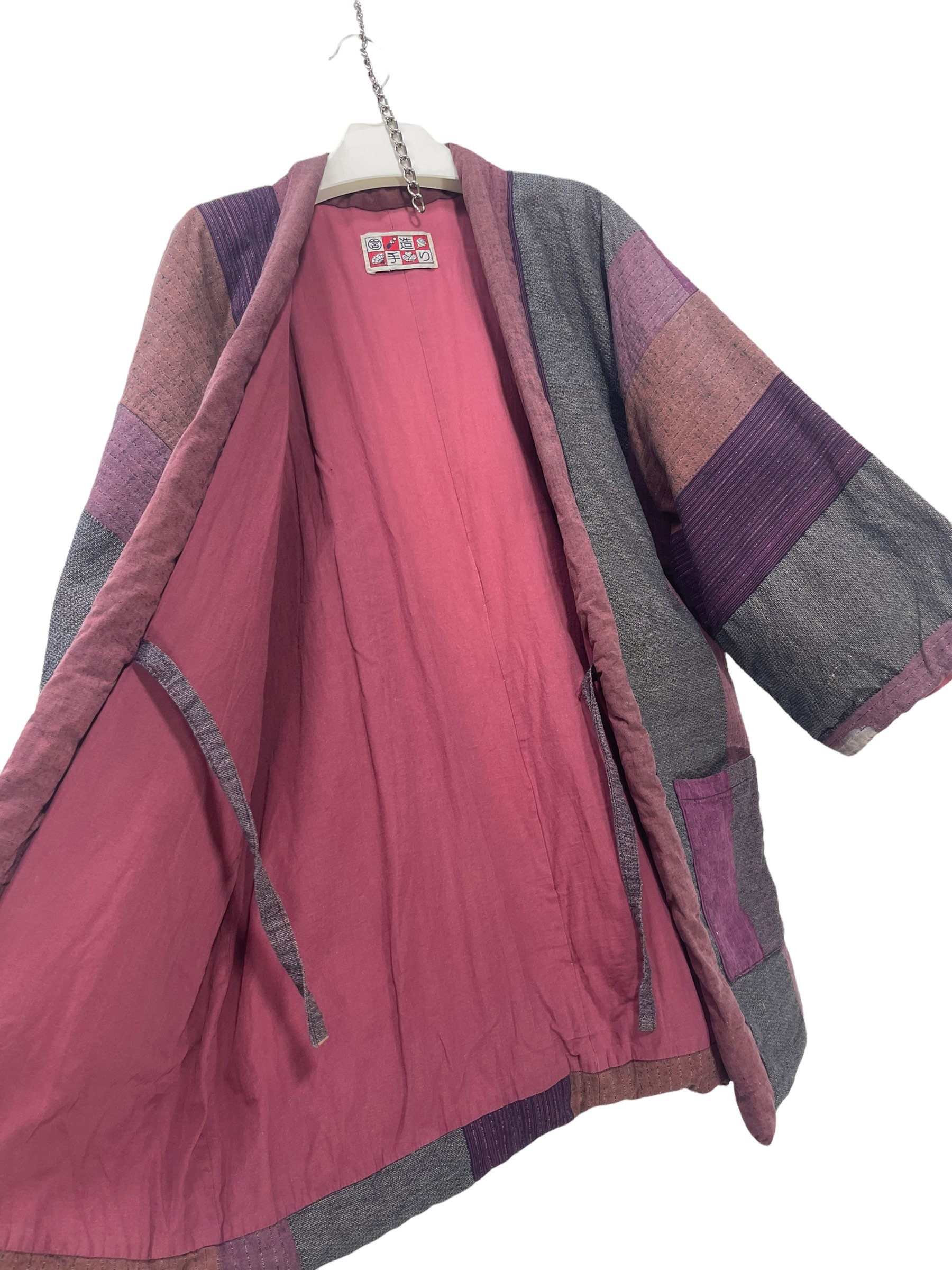 Made in Japan Vintage Hanten Jacket Padding Wadded Multicolour Hagi ...