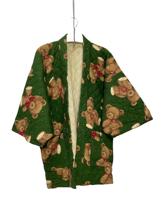 Made in Japan Hanten Jacket Quilted Padding Bear Pat… - Gem