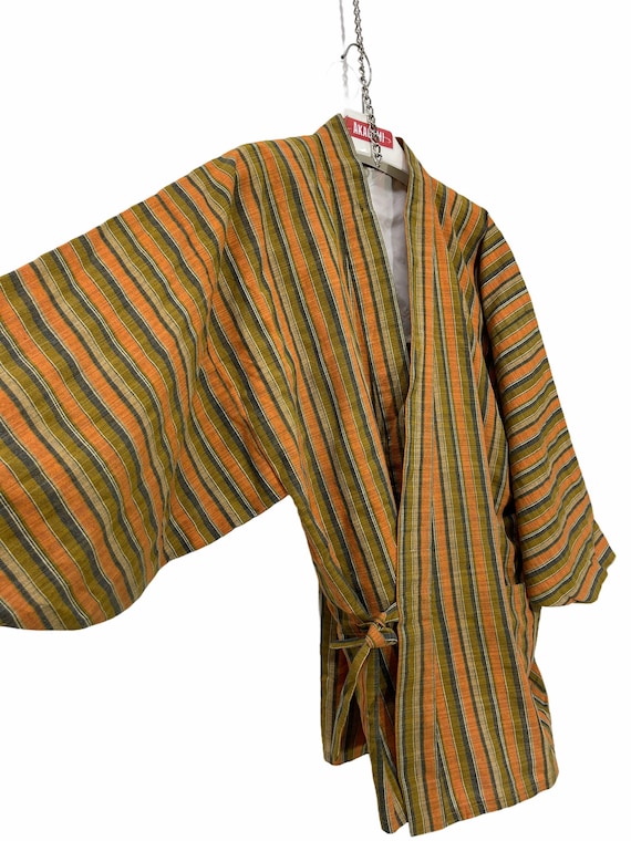 Made in Japan Vintage Haori Wool Kimono Thin Striped | Etsy