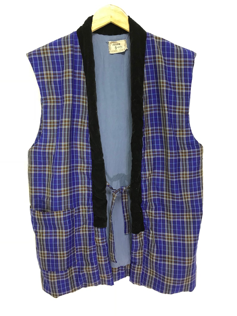 Made in Japan Japanese Traditional Hanten Vest Jacket Tartan - Etsy