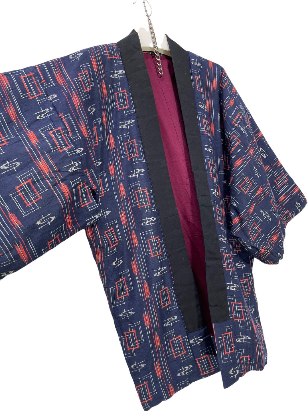 Made in Japan Vintage Hanten Jacket Padding Wadded Full Kasuri Pattern ...