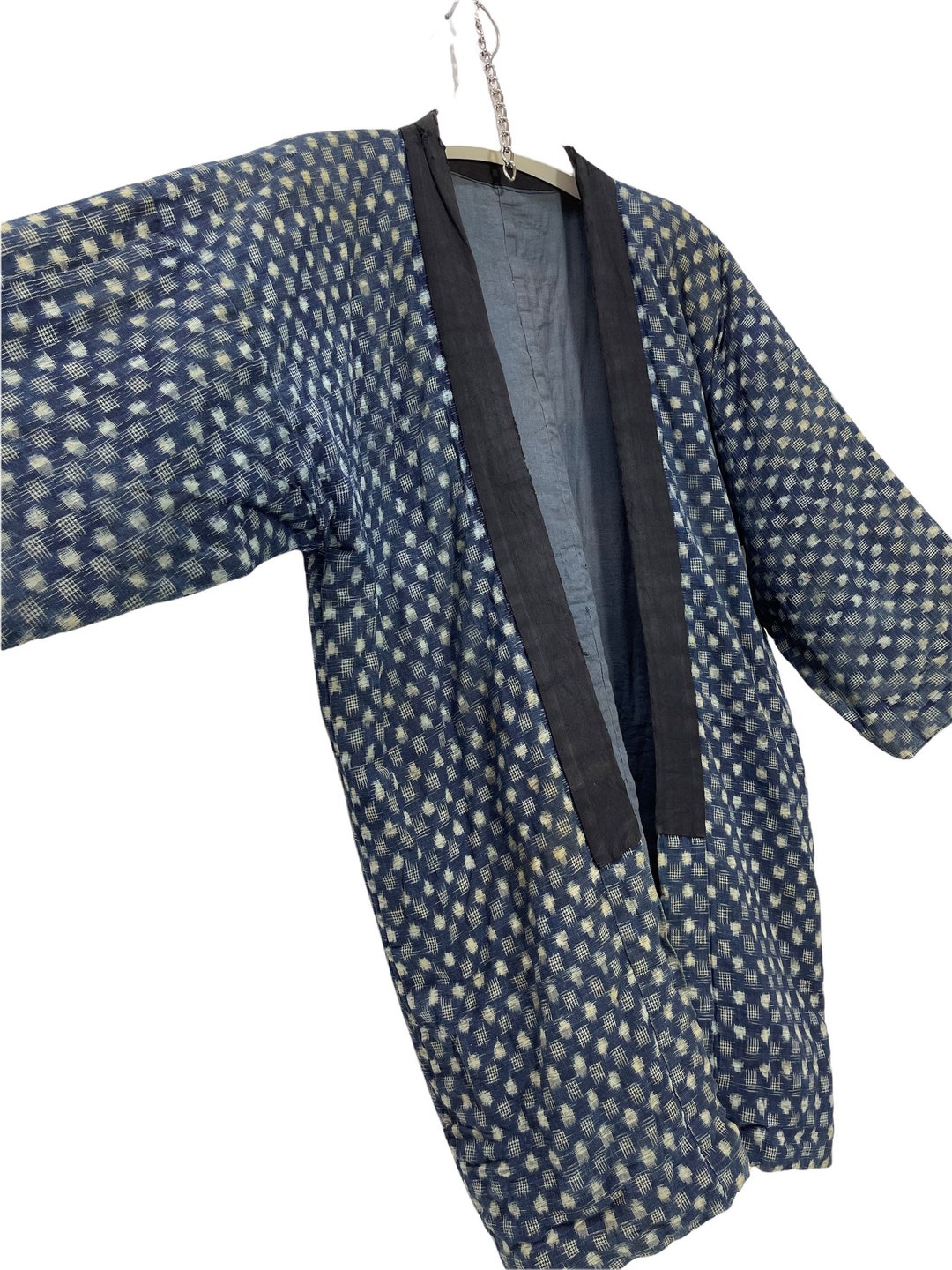 Made in Japan Vintage Hanten Jacket Padding Wadded Full Kasuri Pattern ...