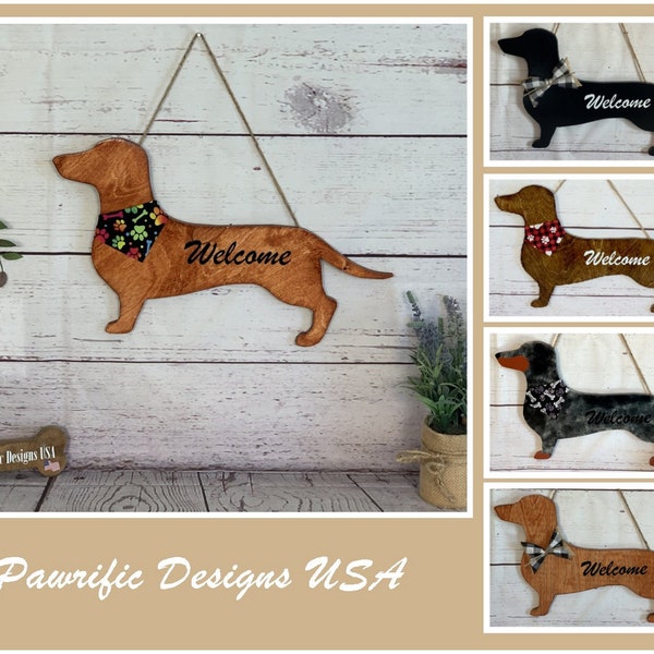 Dachshund Welcome Door Sign - Etsy