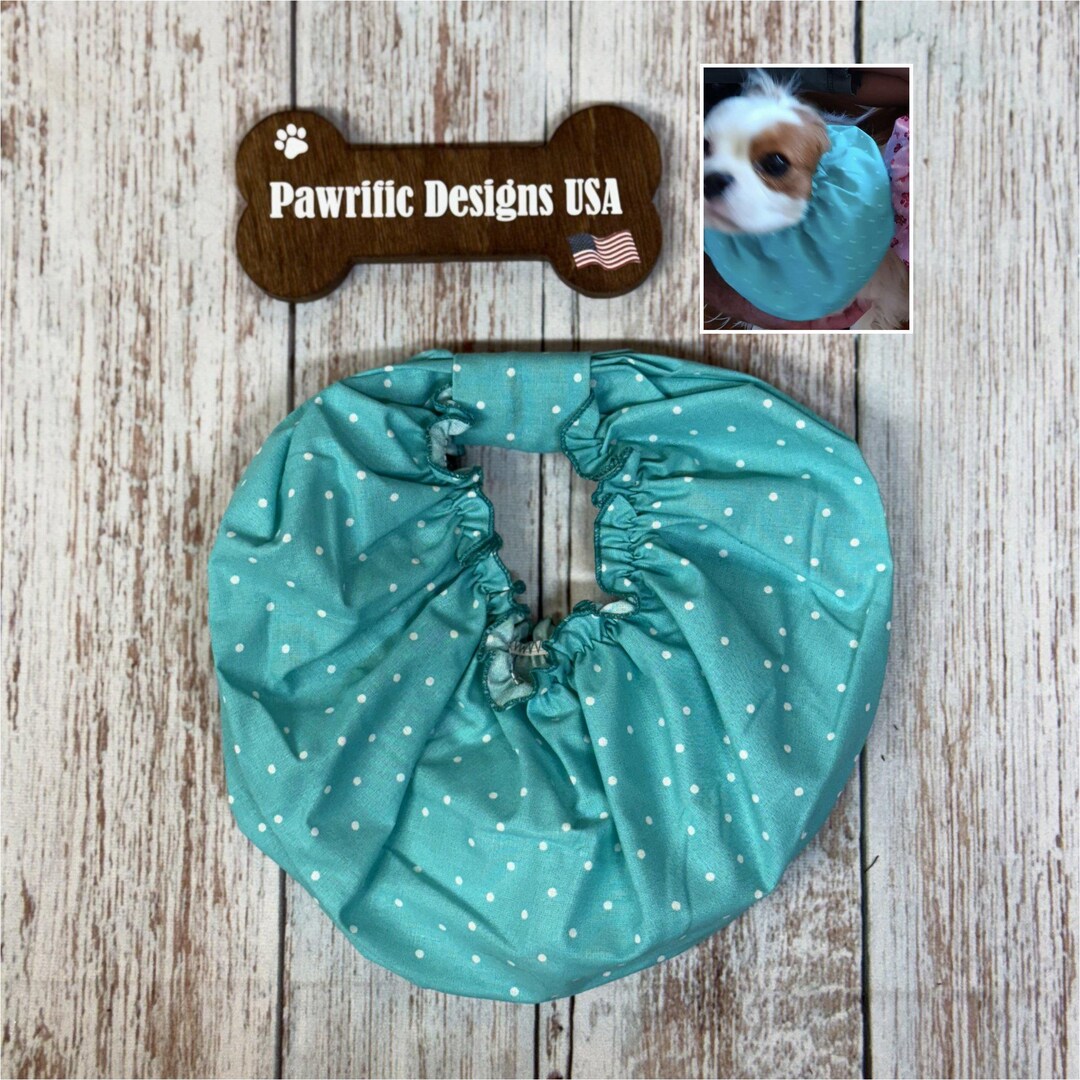 Polka Dot Dog Snood: Cotton Ear Protector for Long Ear Dogs - Etsy