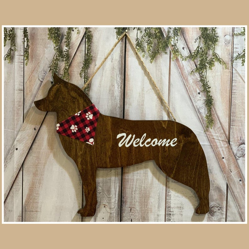 Siberian Husky Welcome Door Sign - Handmade Wood Wall Art Hanging - Etsy